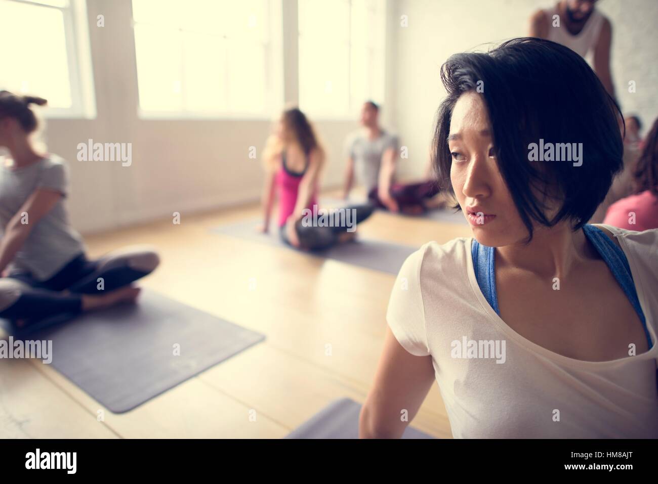 Diversity People Exercise Class Relax Concept Stock Photo - Alamy