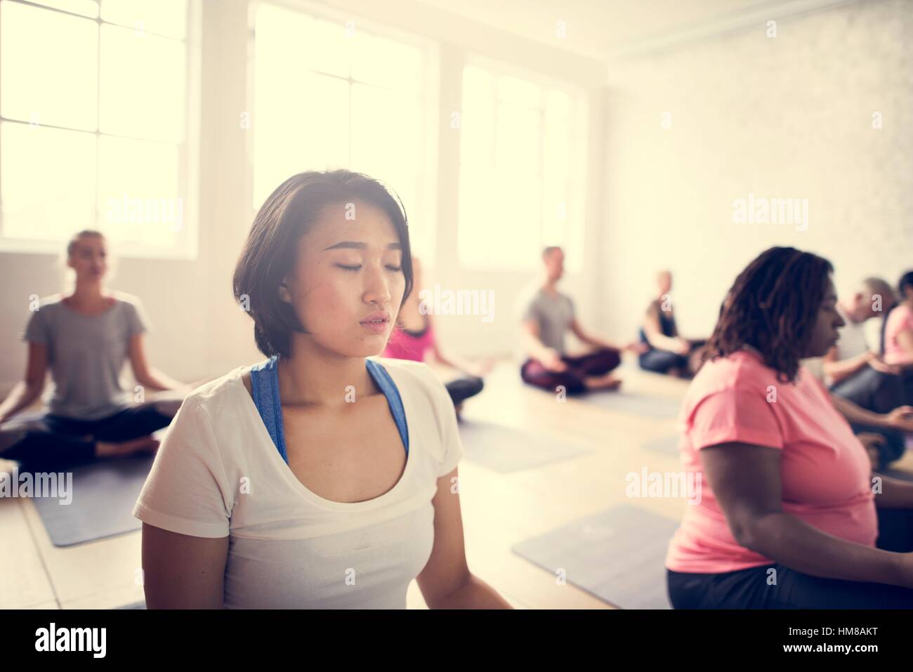 Diversity People Exercise Class Relax Concept Stock Photo - Alamy