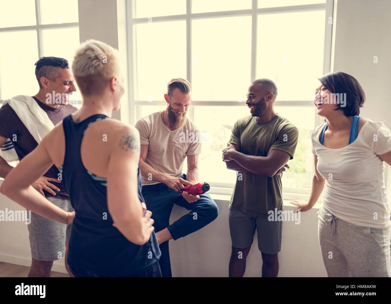 Diversity People Exercise Class Relax Concept Stock Photo - Alamy