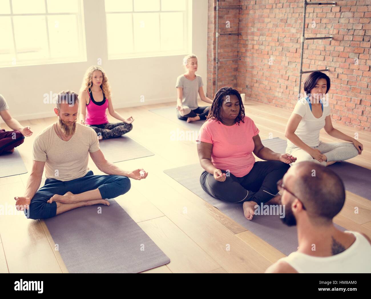 Exercise International Group Relaxation Fitness Concept Stock Photo - Alamy