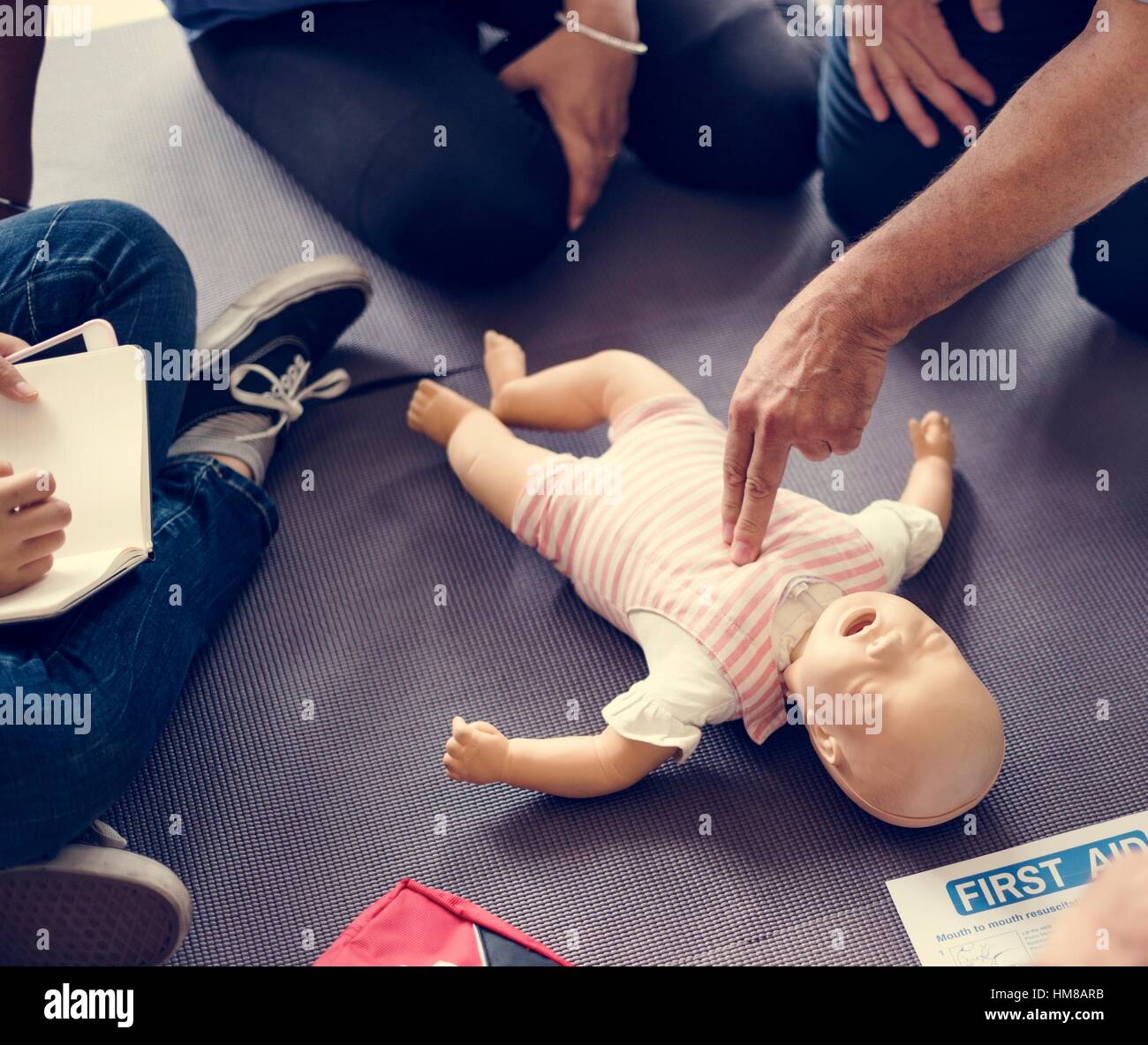 CPR First Aid Training Concept Stock Photo - Alamy
