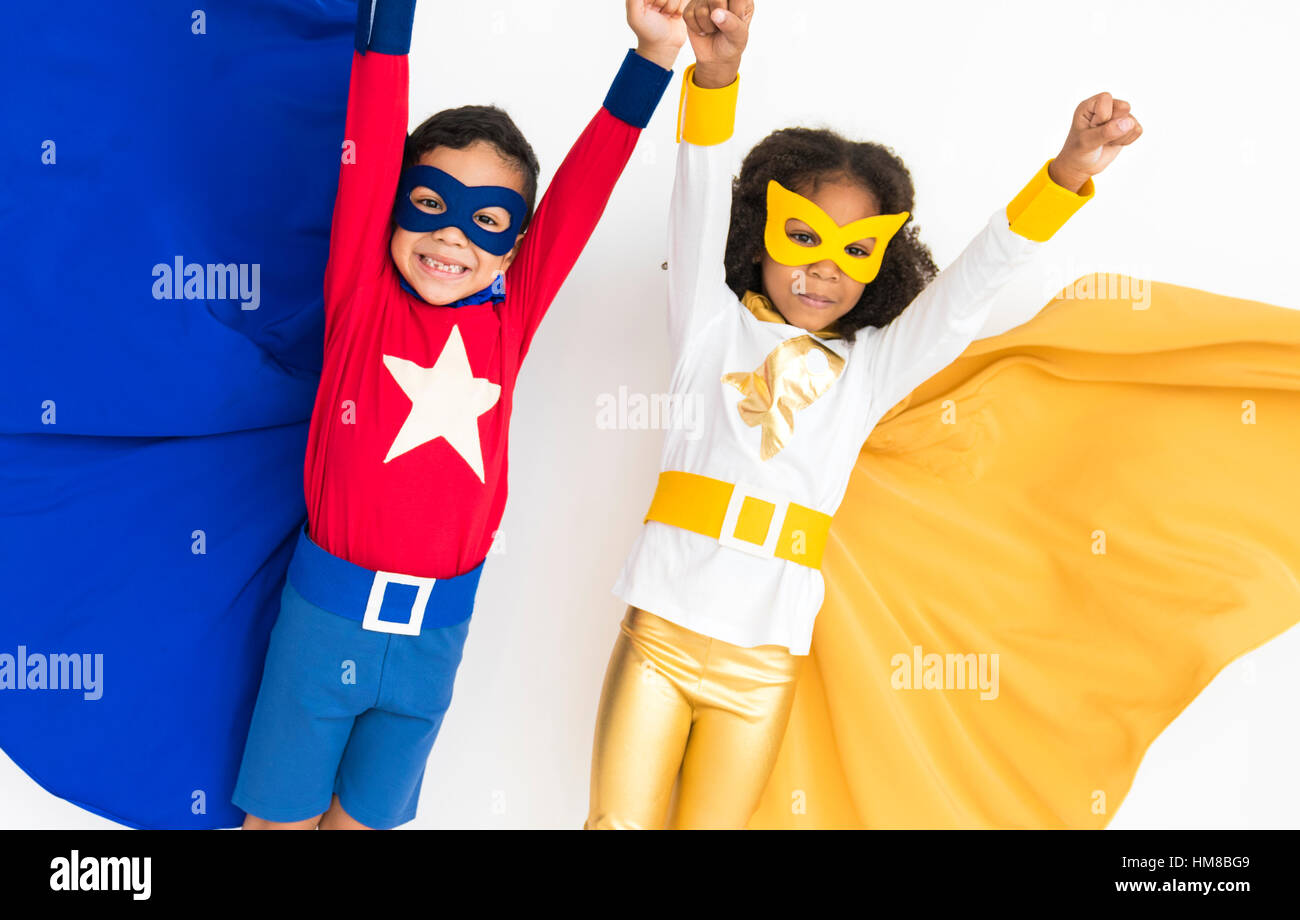 Superhero Kid Bold Brave Female Idol Concept Stock Photo - Alamy