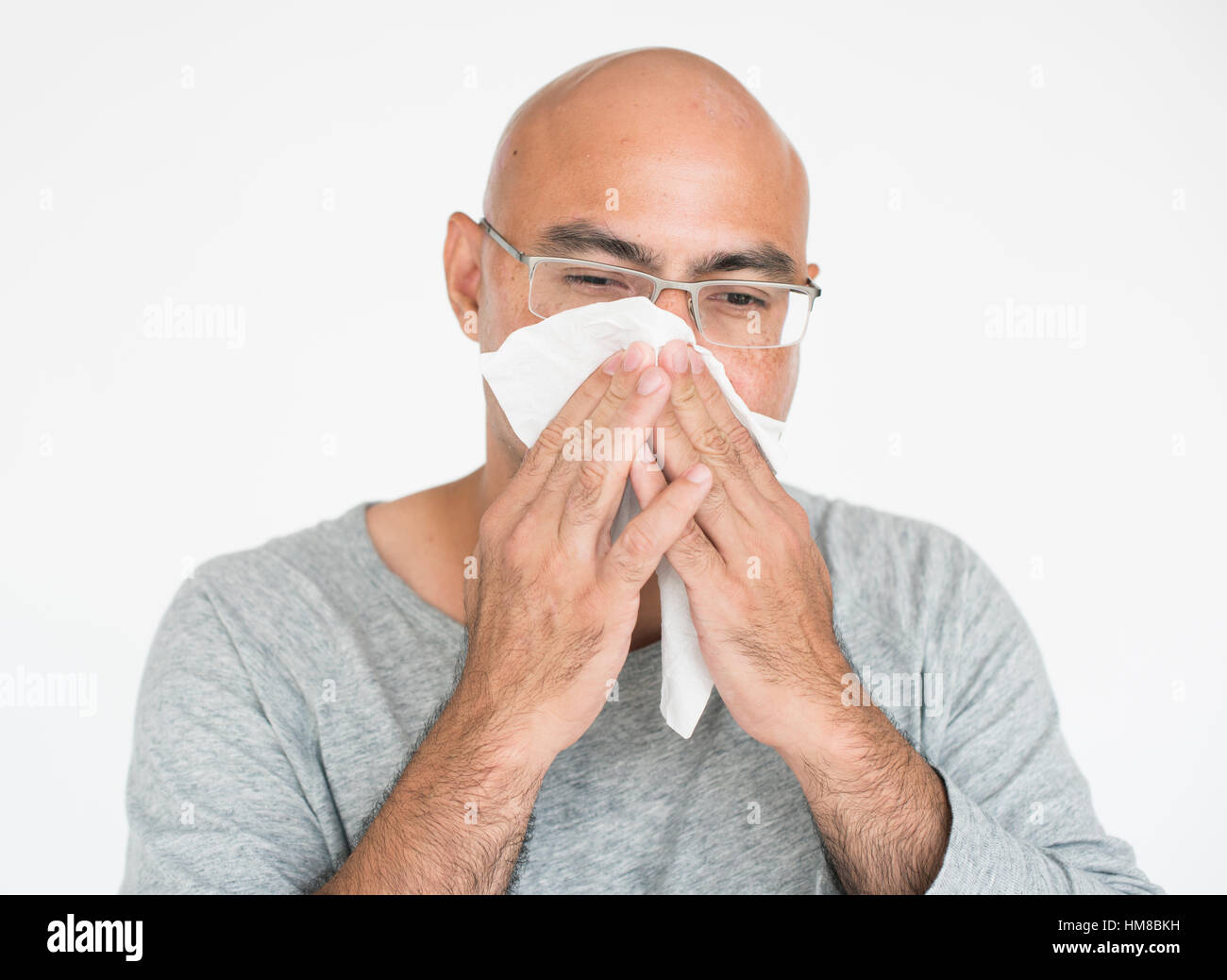 Man Sneezing SIckness Fever Portrait Concept Stock Photo - Alamy