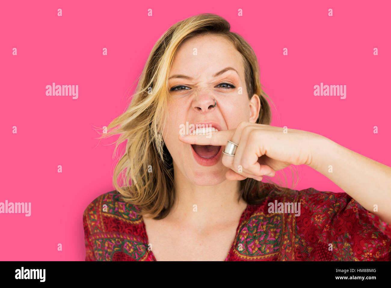 Crazy Freaky Excited Female Concept Stock Photo - Alamy