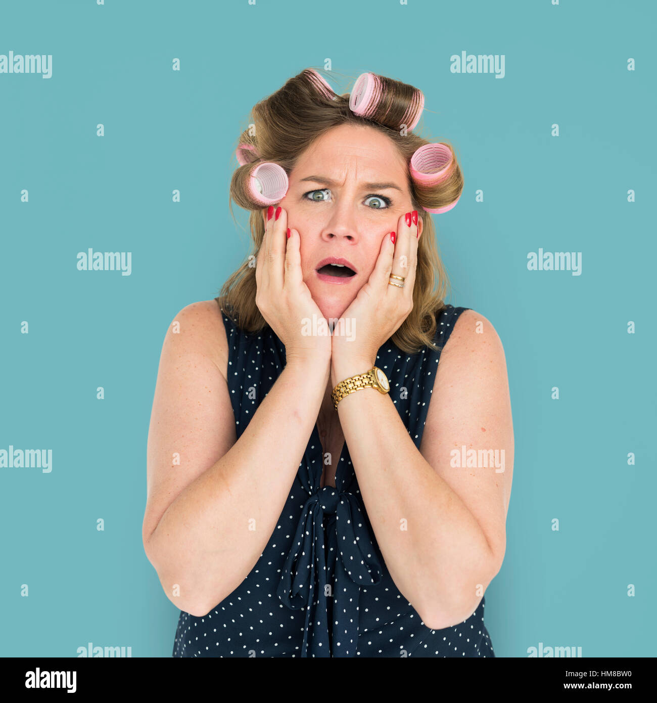 Woman Surprise Shock Stun Awful Concept Stock Photo - Alamy