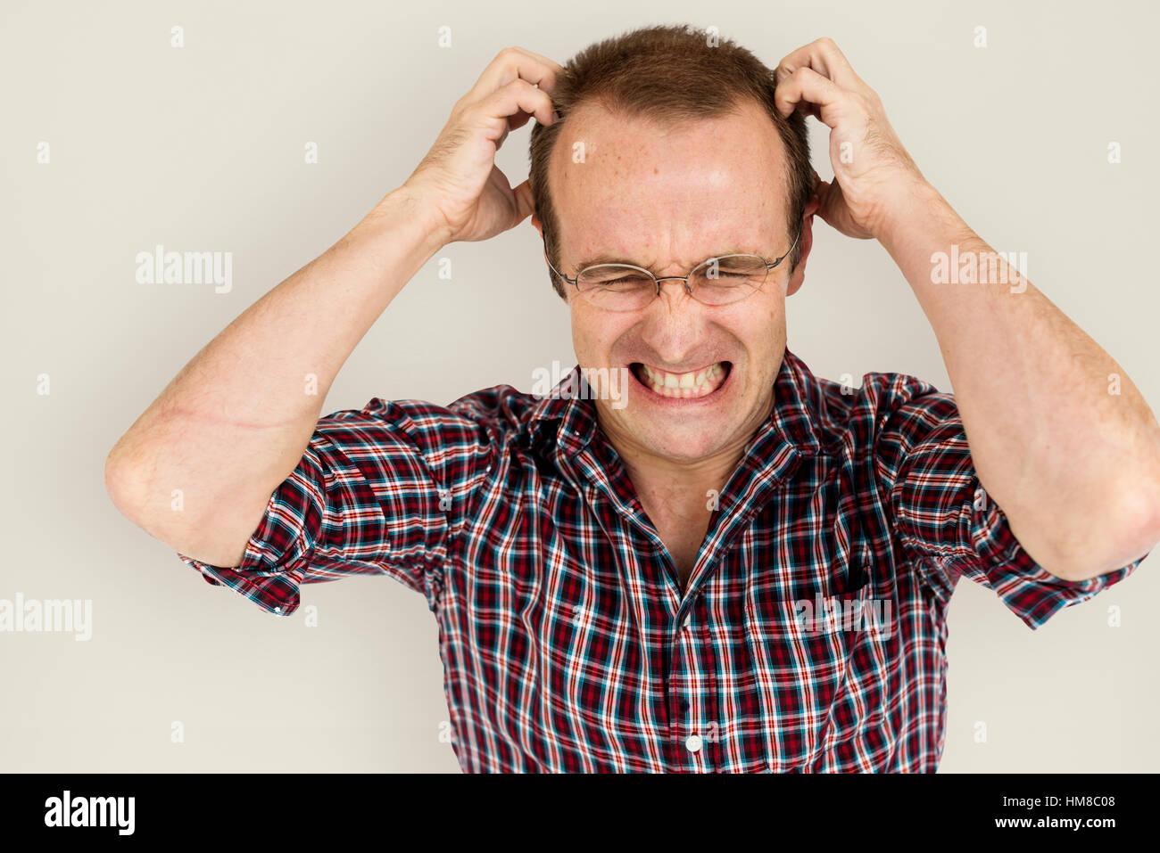 Man Stressed Scratching Head Concept Stock Photo - Alamy