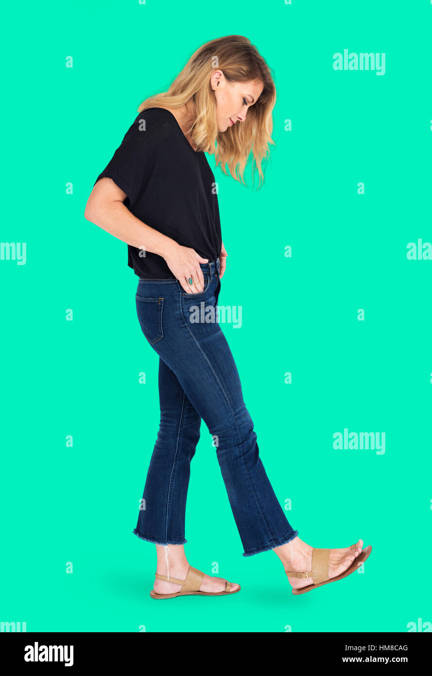 Female Standing Pose Studio Concept Stock Photo - Alamy