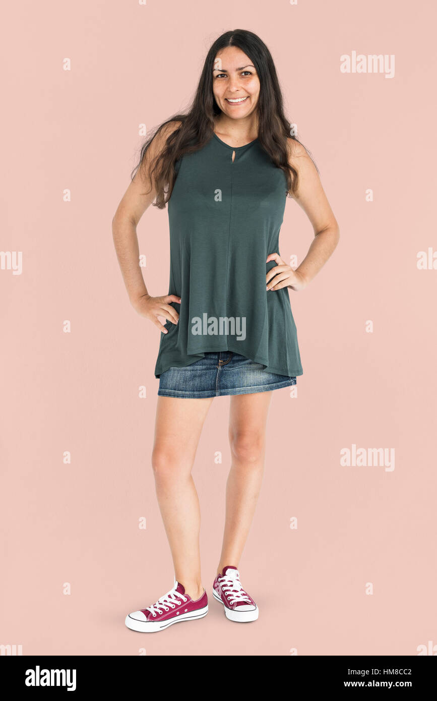 Female Standing Pose Studio Concept Stock Photo - Alamy