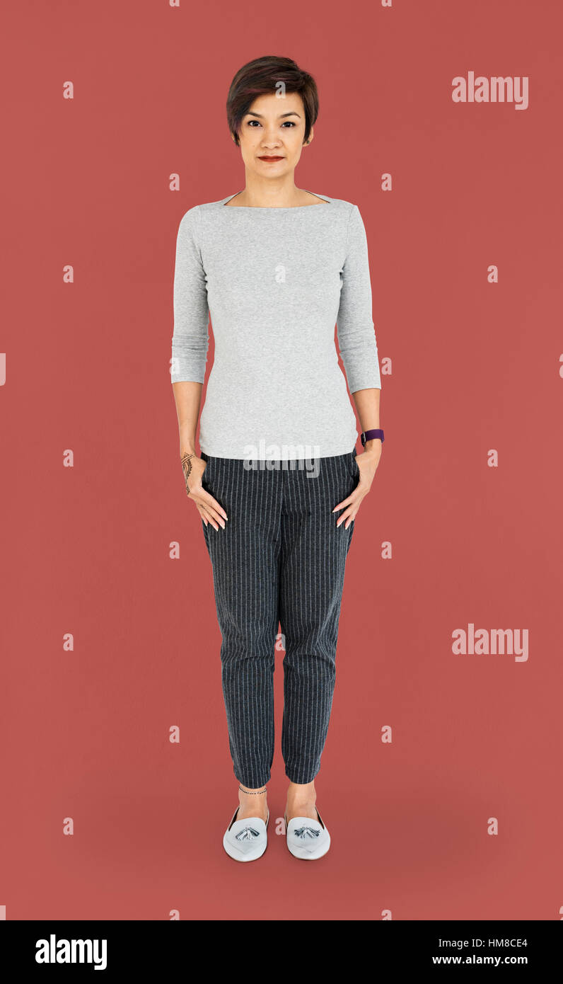 Female Standing Pose Studio Concept Stock Photo - Alamy