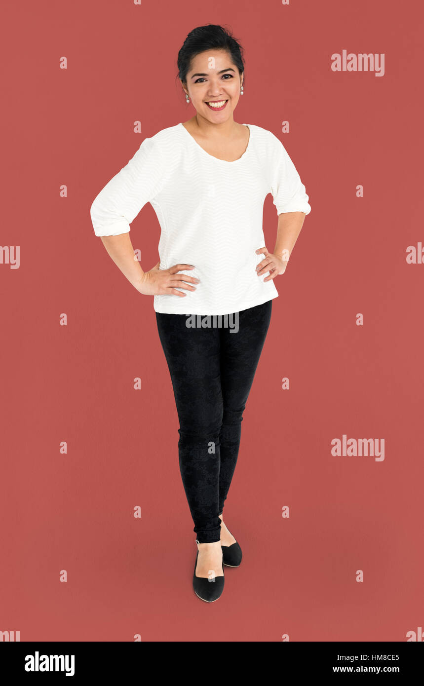 Female Standing Pose Studio Concept Stock Photo - Alamy