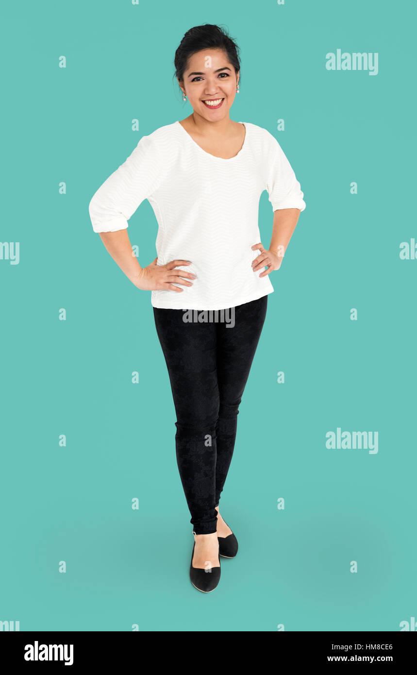 Female Standing Pose Studio Concept Stock Photo - Alamy