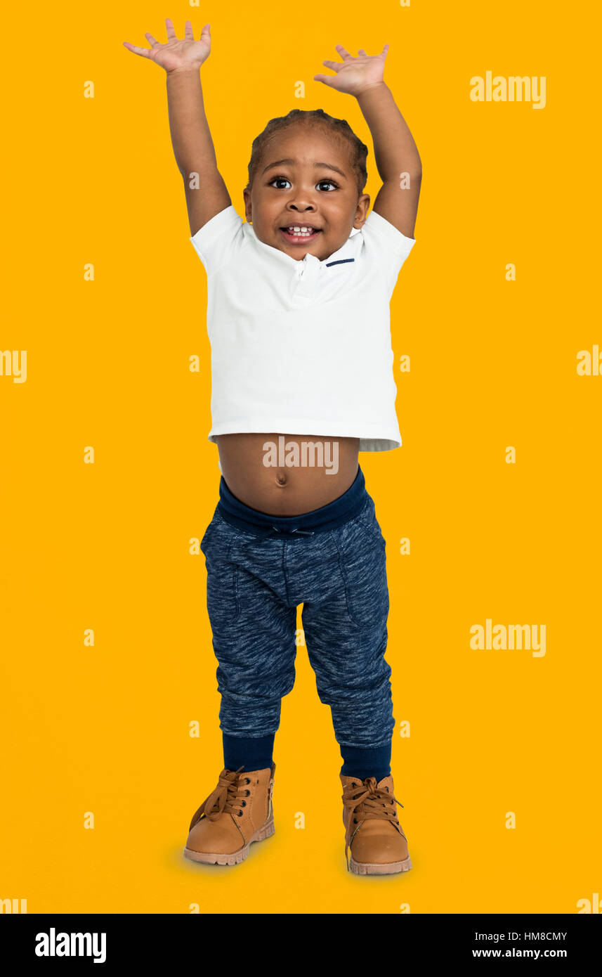 Little Boy Hands Up Concept Stock Photo - Alamy