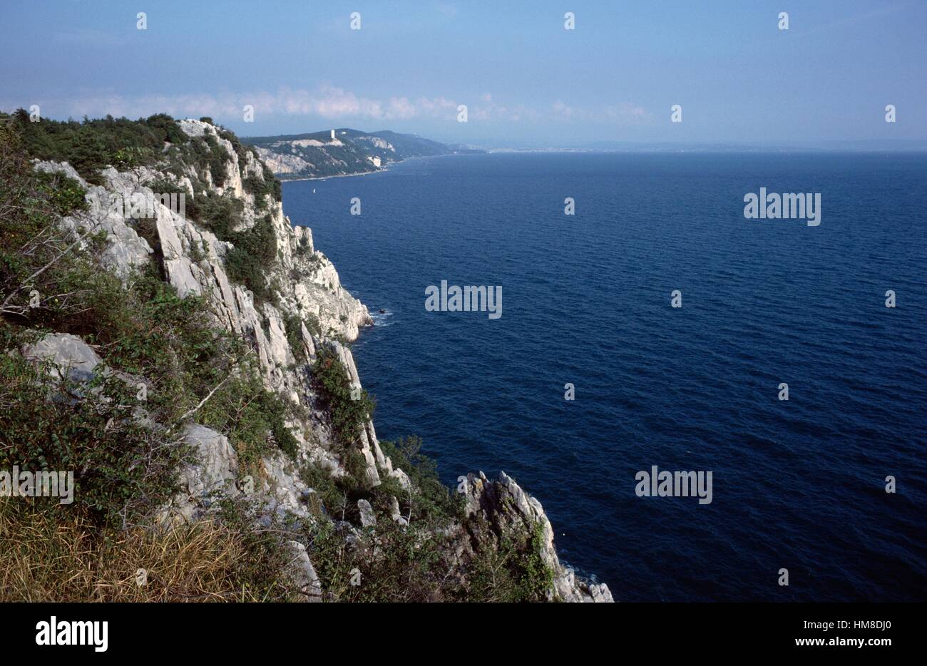 Craggy cliffs along the Duino coast, Friuli-Venezia Giulia, Italy Stock ...