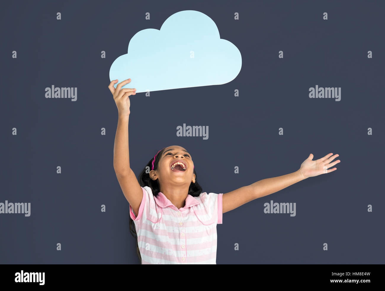 Asian Girl Child Cloud Computing Concept Stock Photo - Alamy