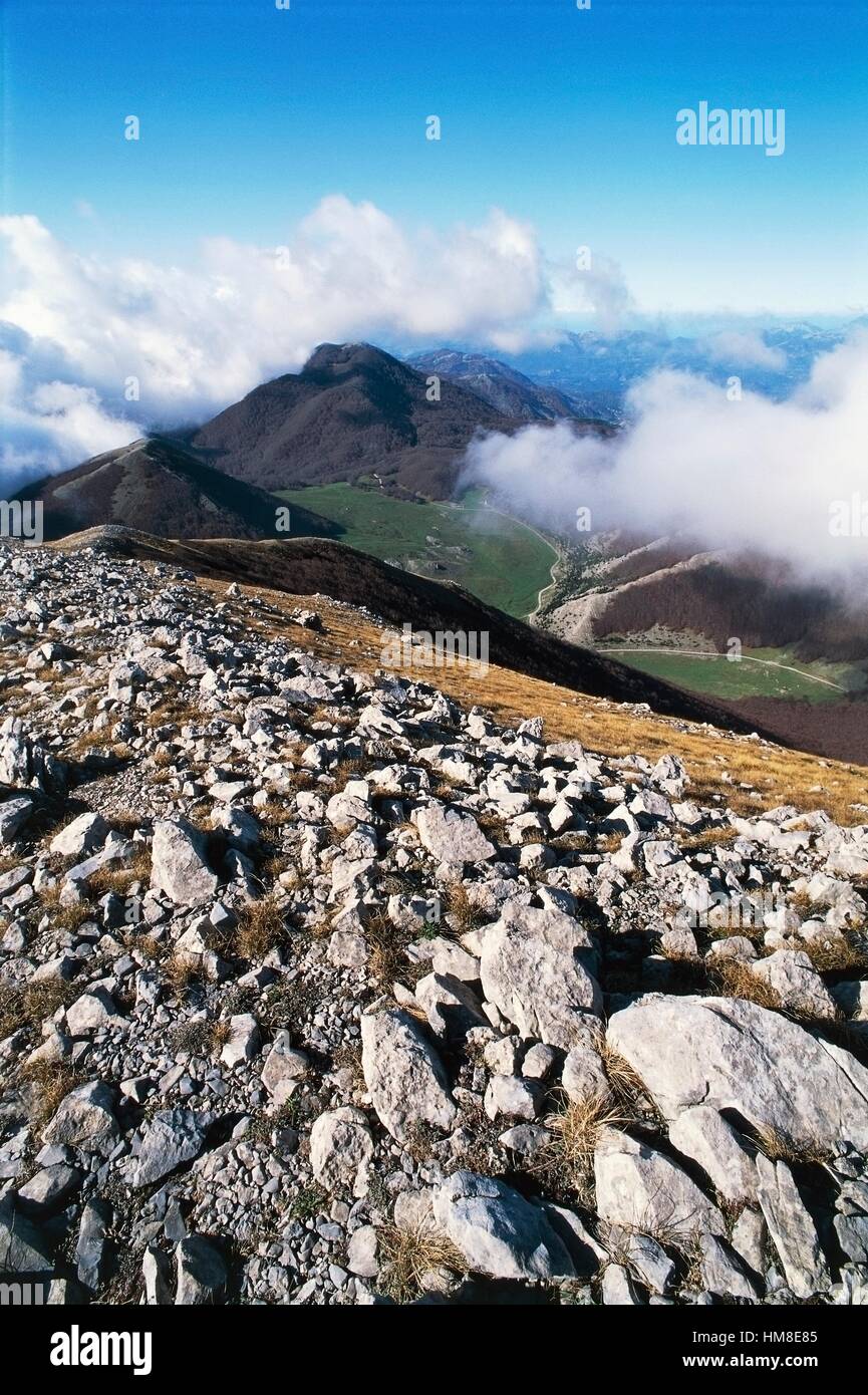 Landscape with clouds, Pollino massif, Pollino national park, Calabria ...