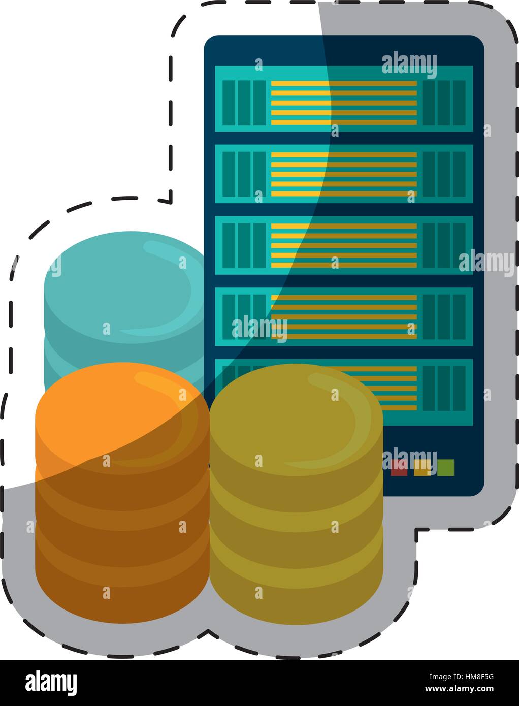 data center storage icon sticker image vector illustration design Stock ...