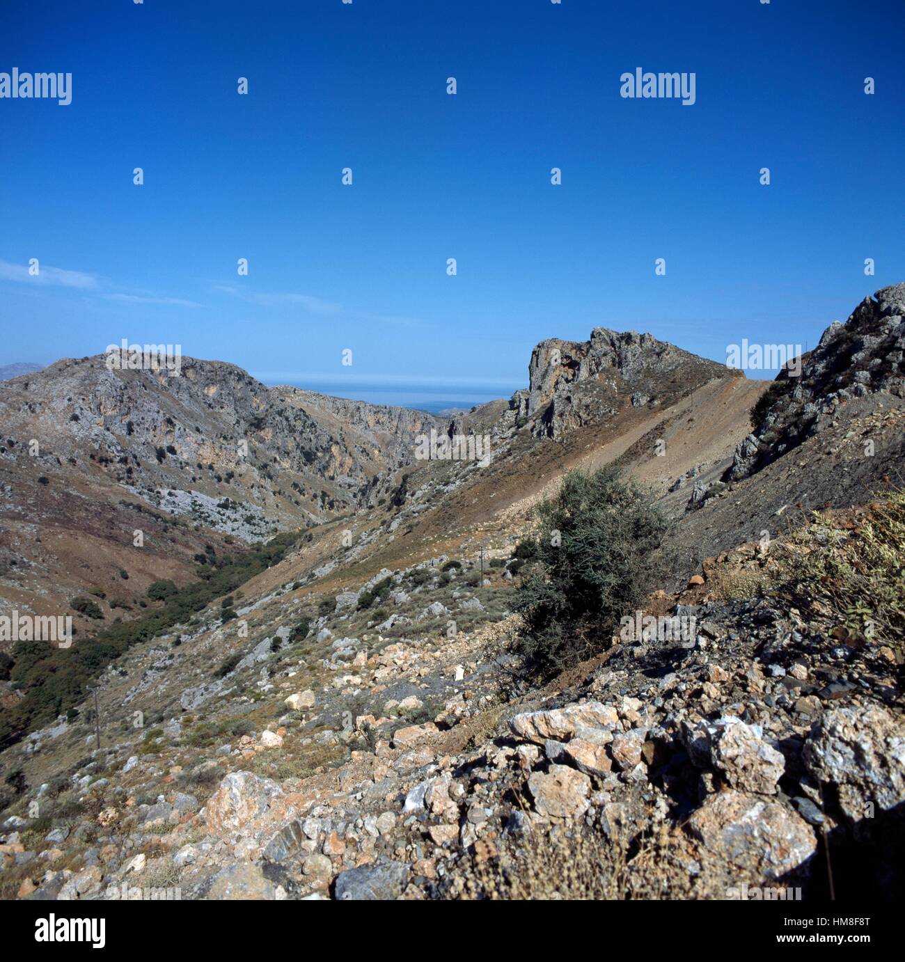 Rocky landscape near Kato Floria, Crete, Greece Stock Photo - Alamy