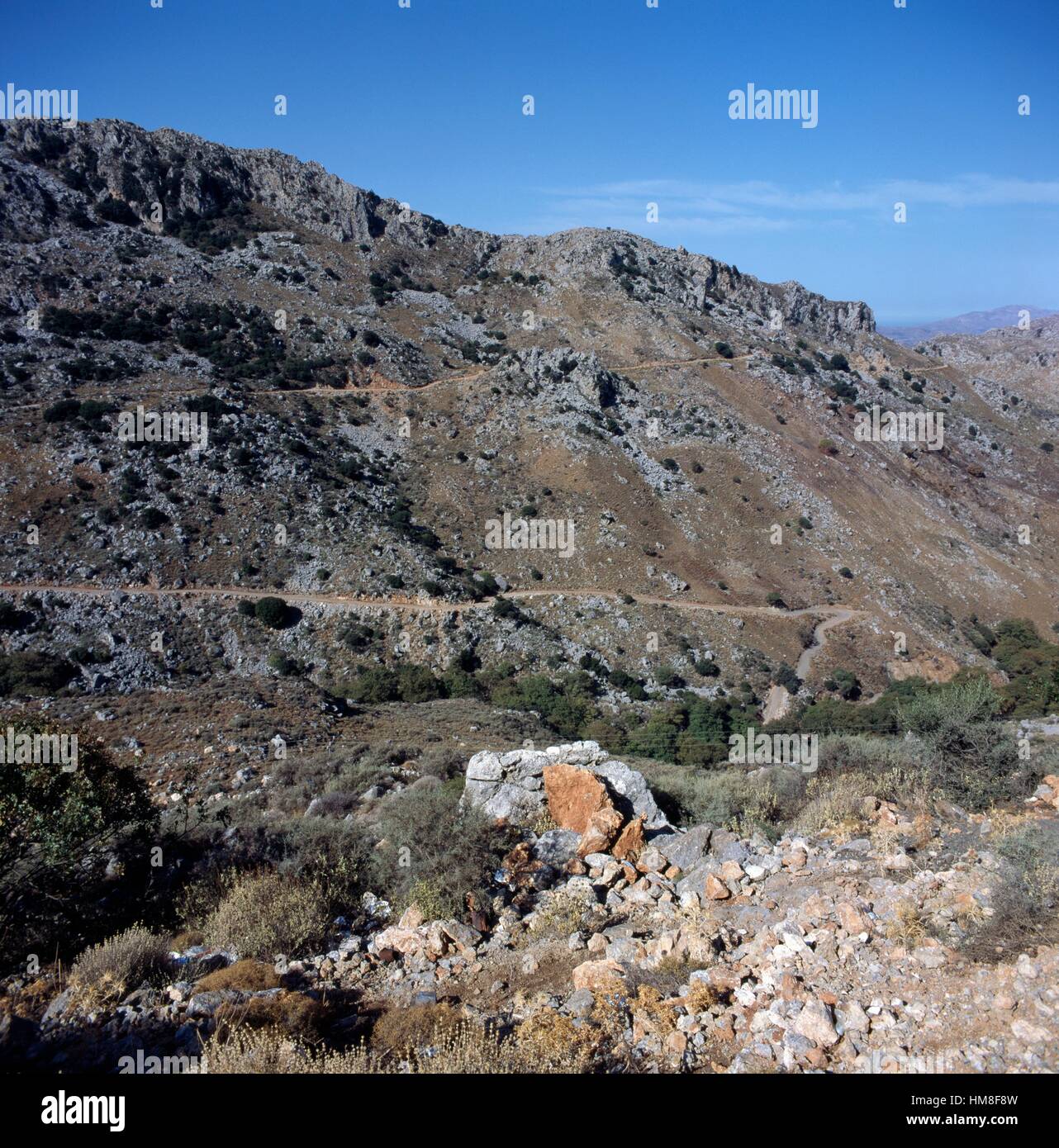 Rocky landscape near Kato Floria, Crete, Greece Stock Photo - Alamy