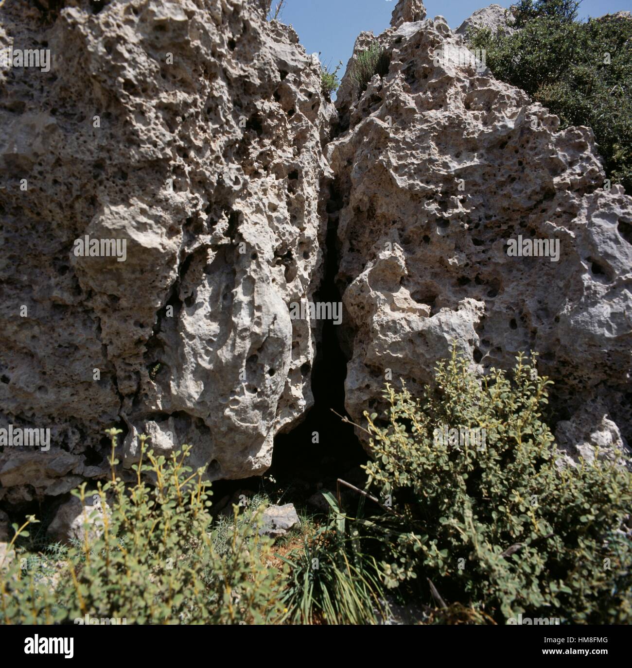 Landscape in the Minoan peak sanctuary area on the Patela of Prinias ...
