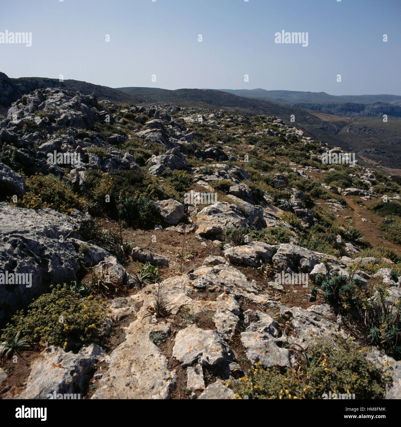 Landscape in the Minoan peak sanctuary area on the Patela of Prinias ...