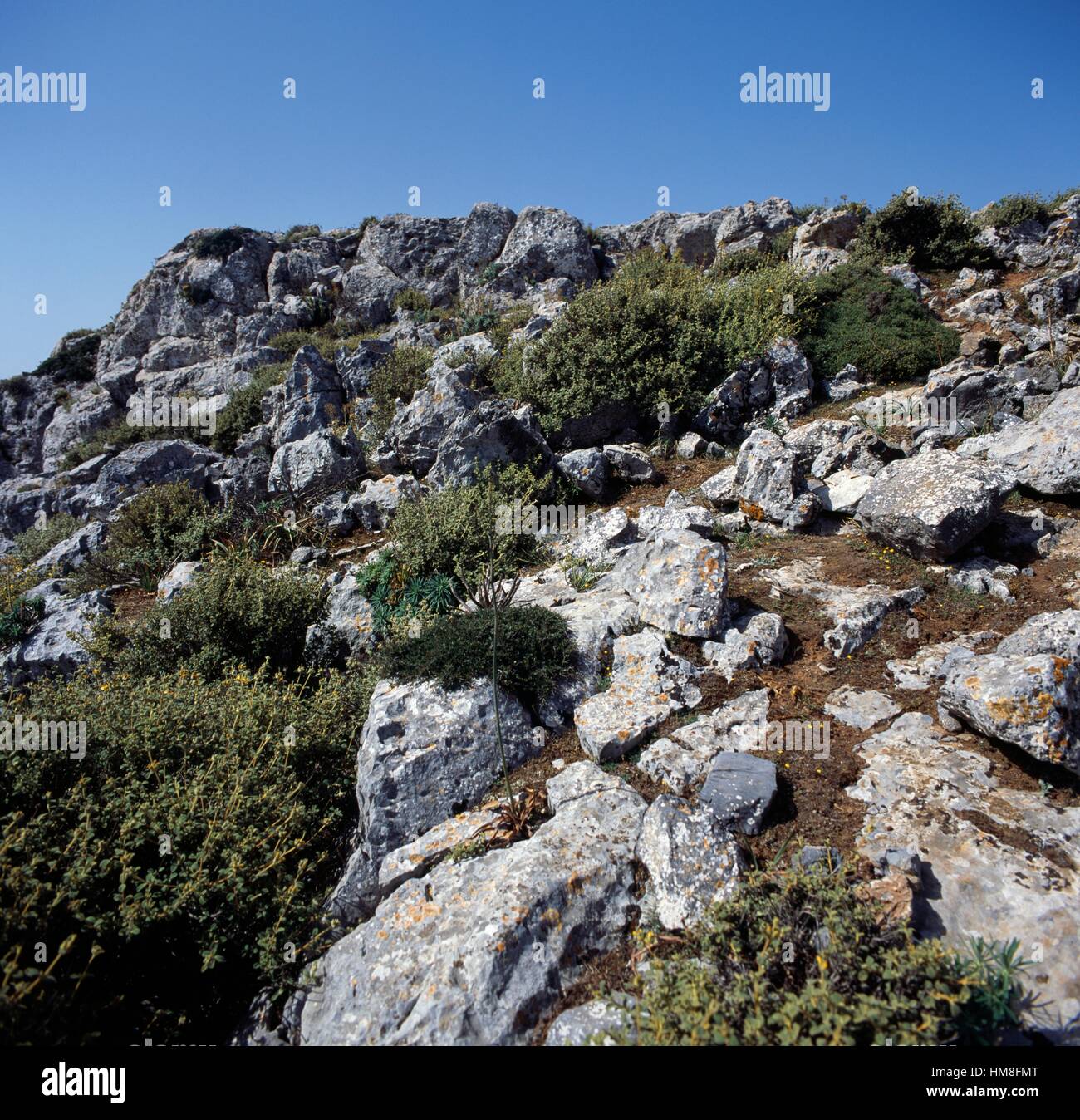 Landscape in the Minoan peak sanctuary area on the Patela of Prinias ...