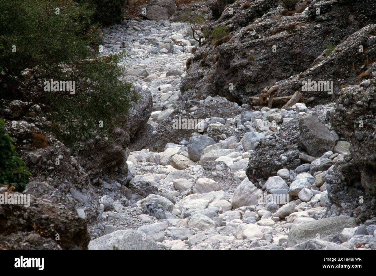 Creek bed in the Samaria gorge, Samaria national park, Crete, Greece ...