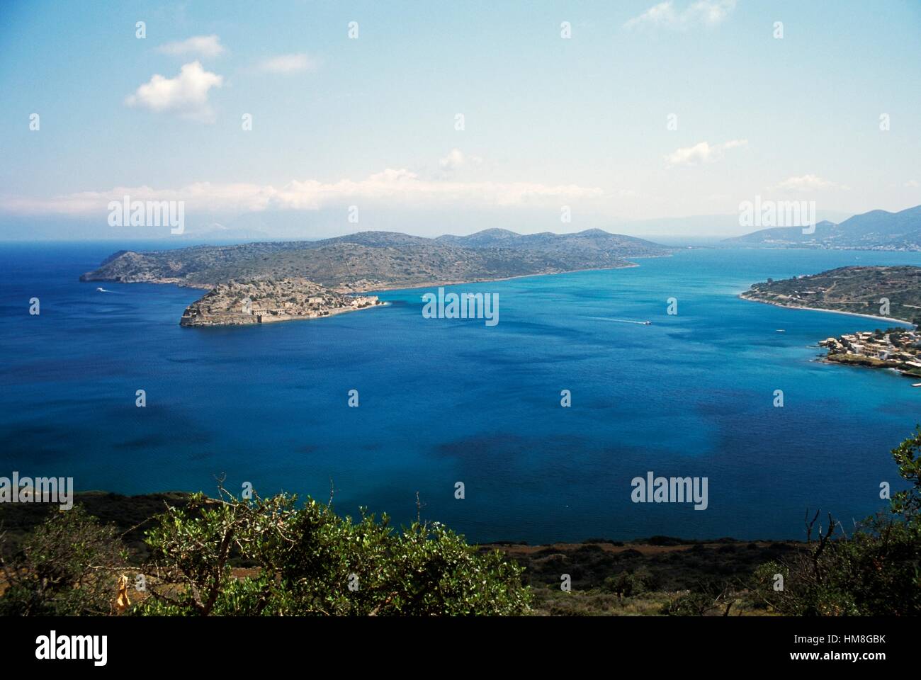 View of the island of Spinalonga, Elounda Gulf, Crete, Greece Stock ...