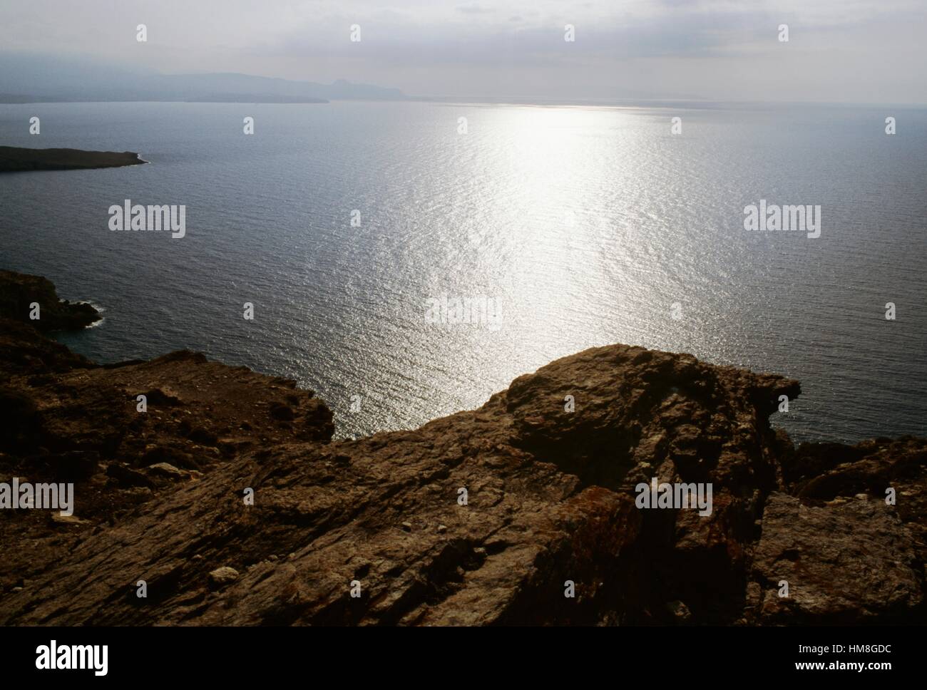 Sunset over the sea, Kalamaki, Crete, Greece Stock Photo - Alamy