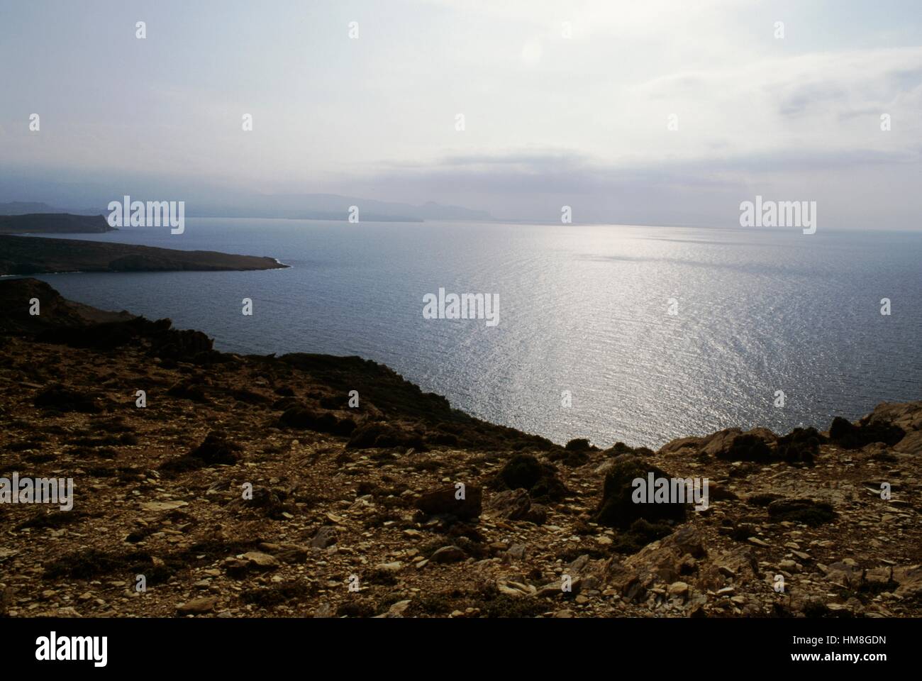 Sunset over the sea, Kalamaki, Crete, Greece Stock Photo - Alamy