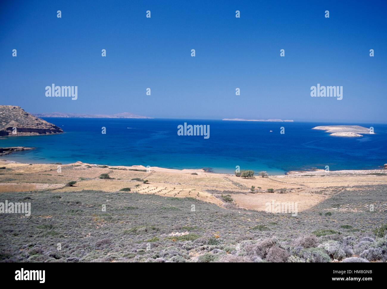 Islets in front of Grandes Bay, Palekastro, Crete, Greece Stock Photo ...