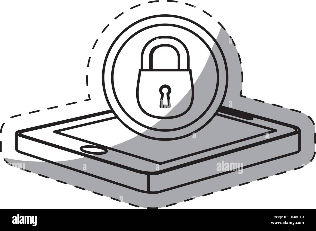 smartphone lock server banner icon image vector illustration Stock ...