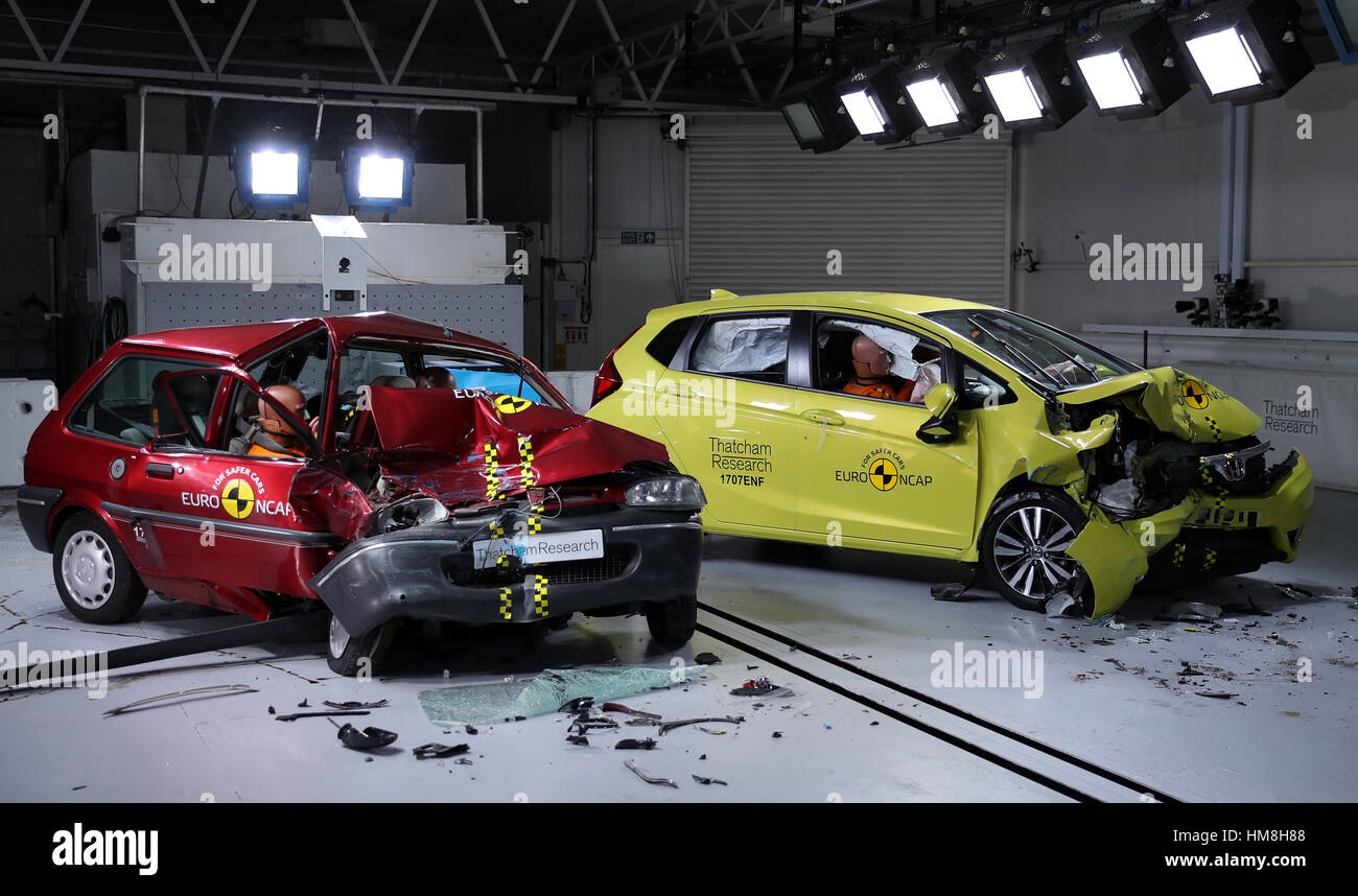 EMBARGOED TO 0001 THURSDAY FEBRUARY 2 A 1997 Rover 100 (left) and Honda ...