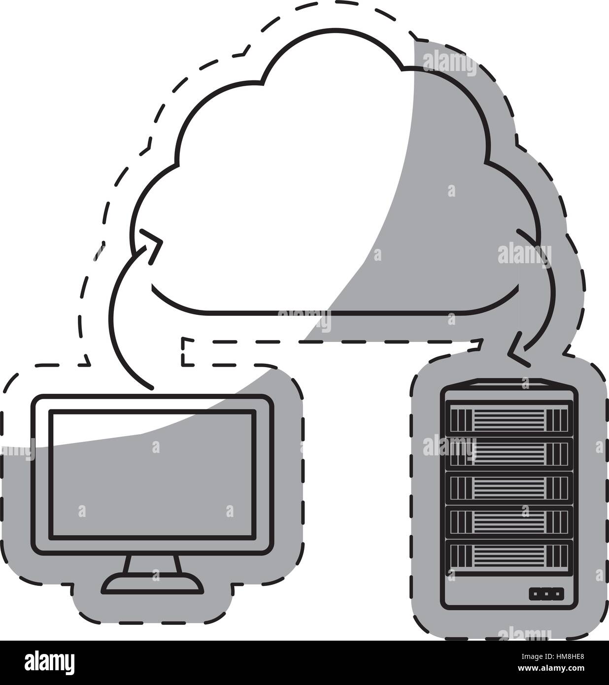 Database Hosting And Tuning Connecting Image Vector Illustration Stock Vector Image And Art Alamy