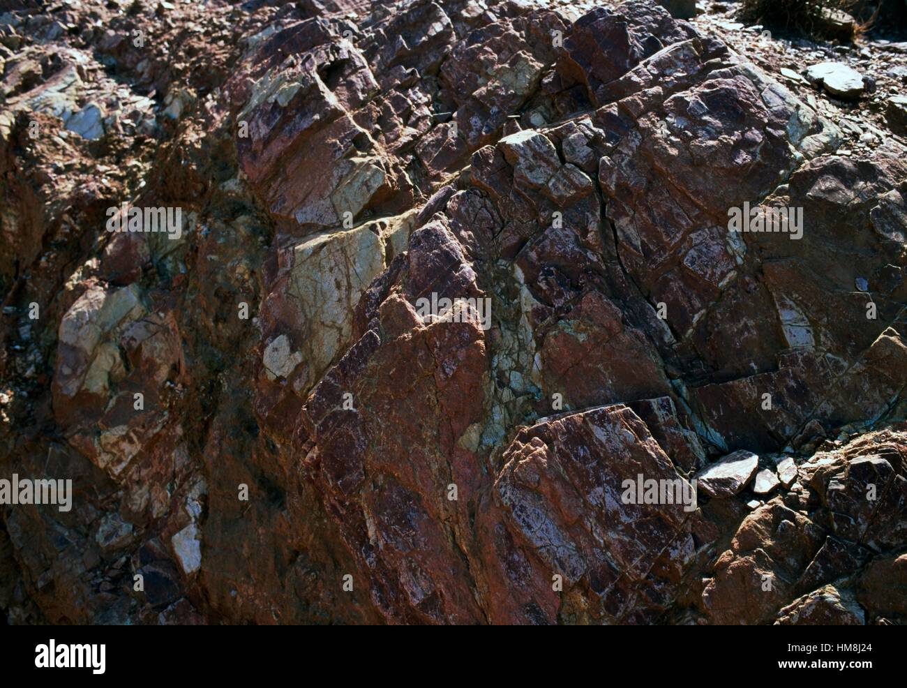 Rock with mineral inclusions, Mount Vryssinas, Crete, Greece Stock ...
