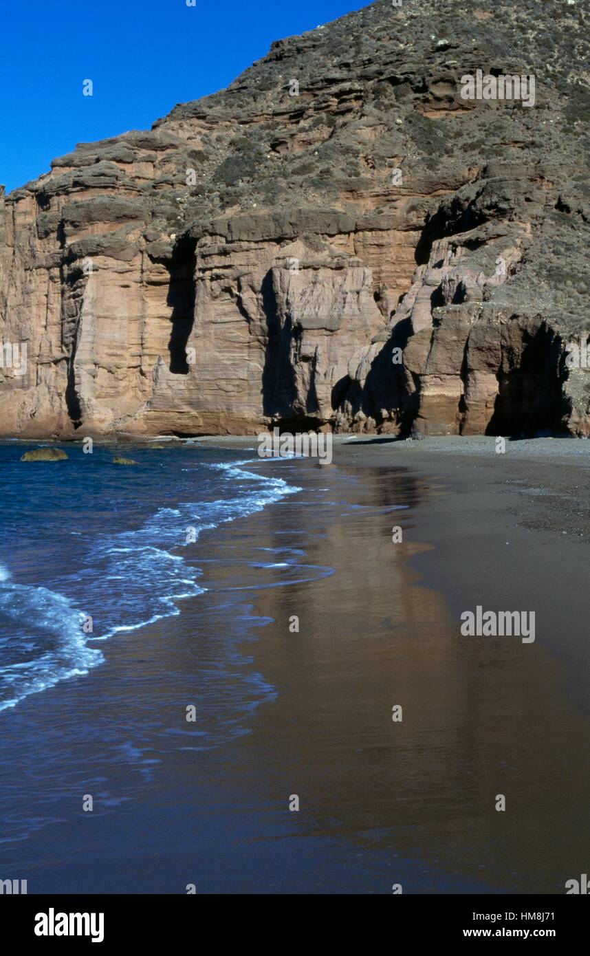 Cliff, Kouremenos beach, Palekastro, Crete, Greece Stock Photo - Alamy