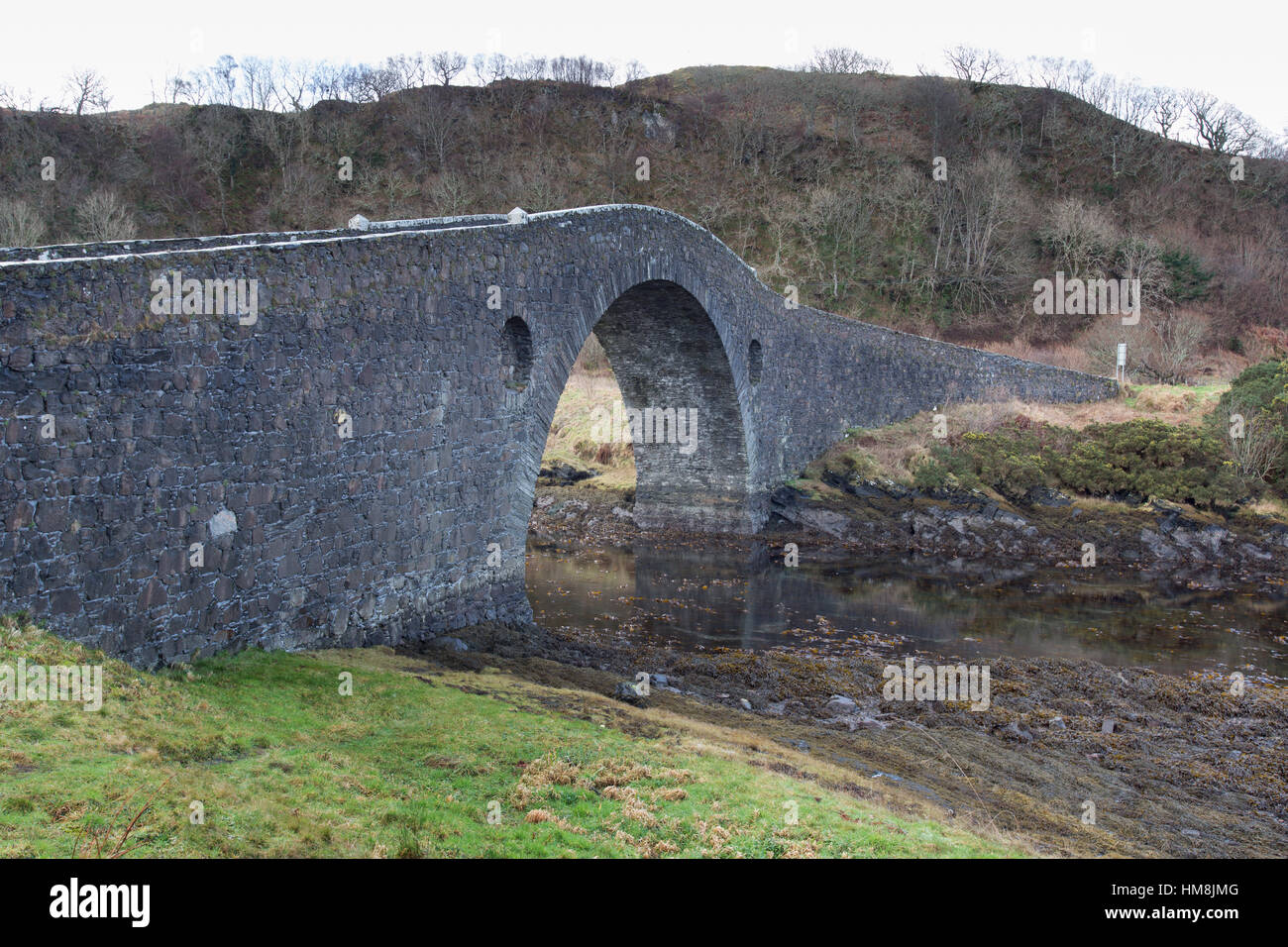 Clachan Bridge, Isle of Seil, Scotland. Picturesque view of the Clachan ...