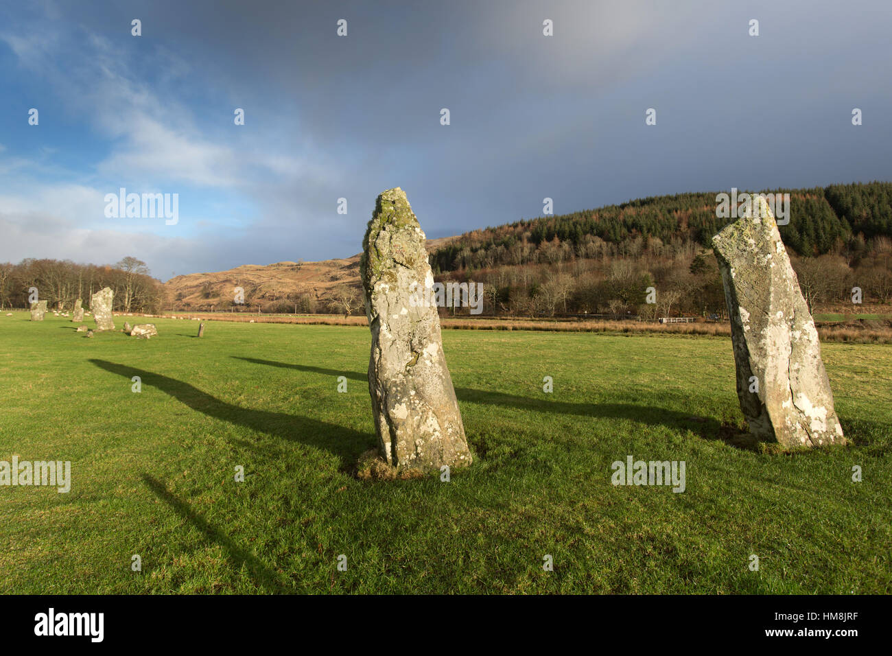 Nether Largie Standing Stones, Kilmartin, Scotland. Picturesque view of ...