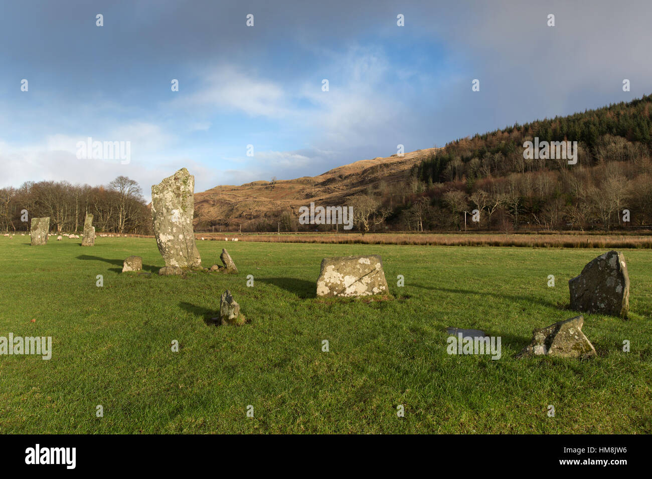 Nether Largie Standing Stones, Kilmartin, Scotland. Picturesque view of ...