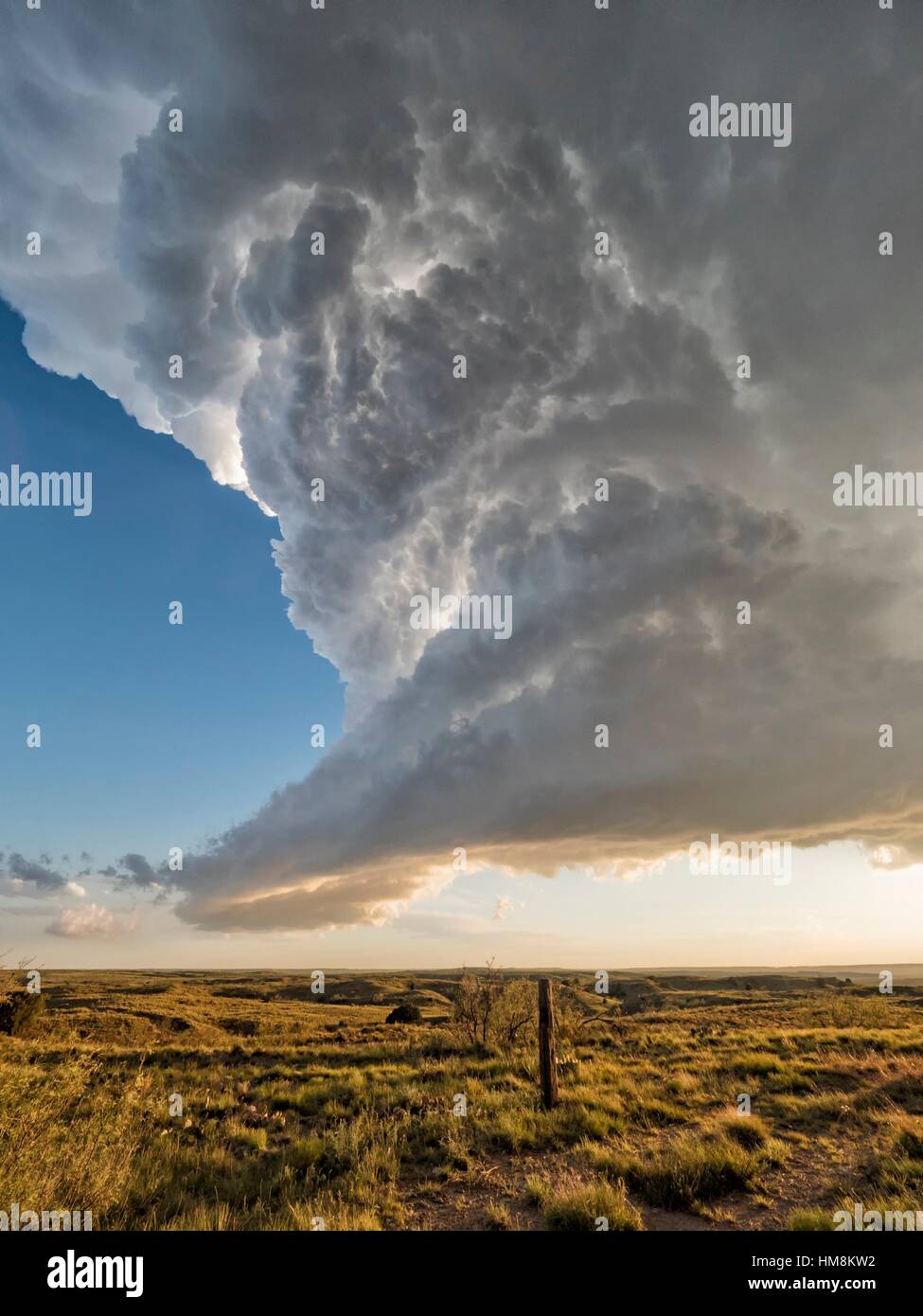 Super Cell Storm Sunset Stock Photo - Alamy
