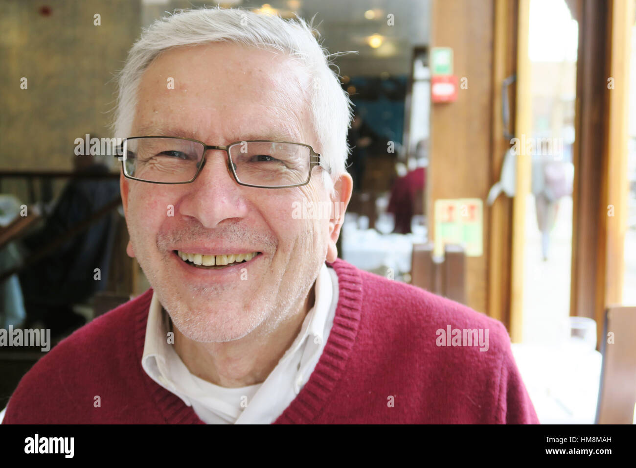 London England restaurant smiling customer Stock Photo - Alamy
