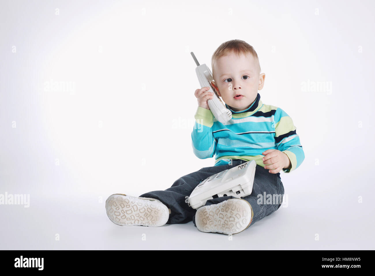 little boy talking on the phone Stock Photo - Alamy