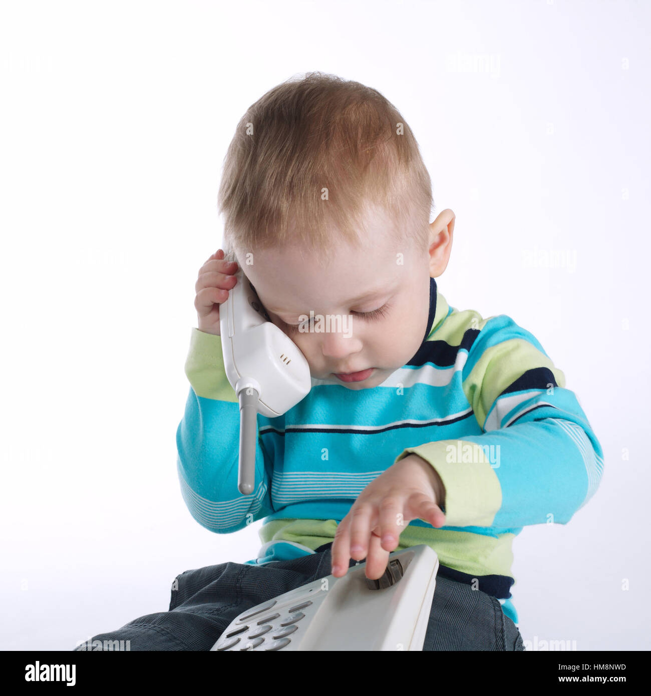 little boy talking on the phone Stock Photo - Alamy