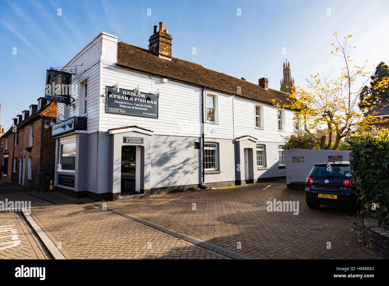 Hadlow kebab and fish bar, fish and chip shop, Hadlow, Kent Stock Photo ...