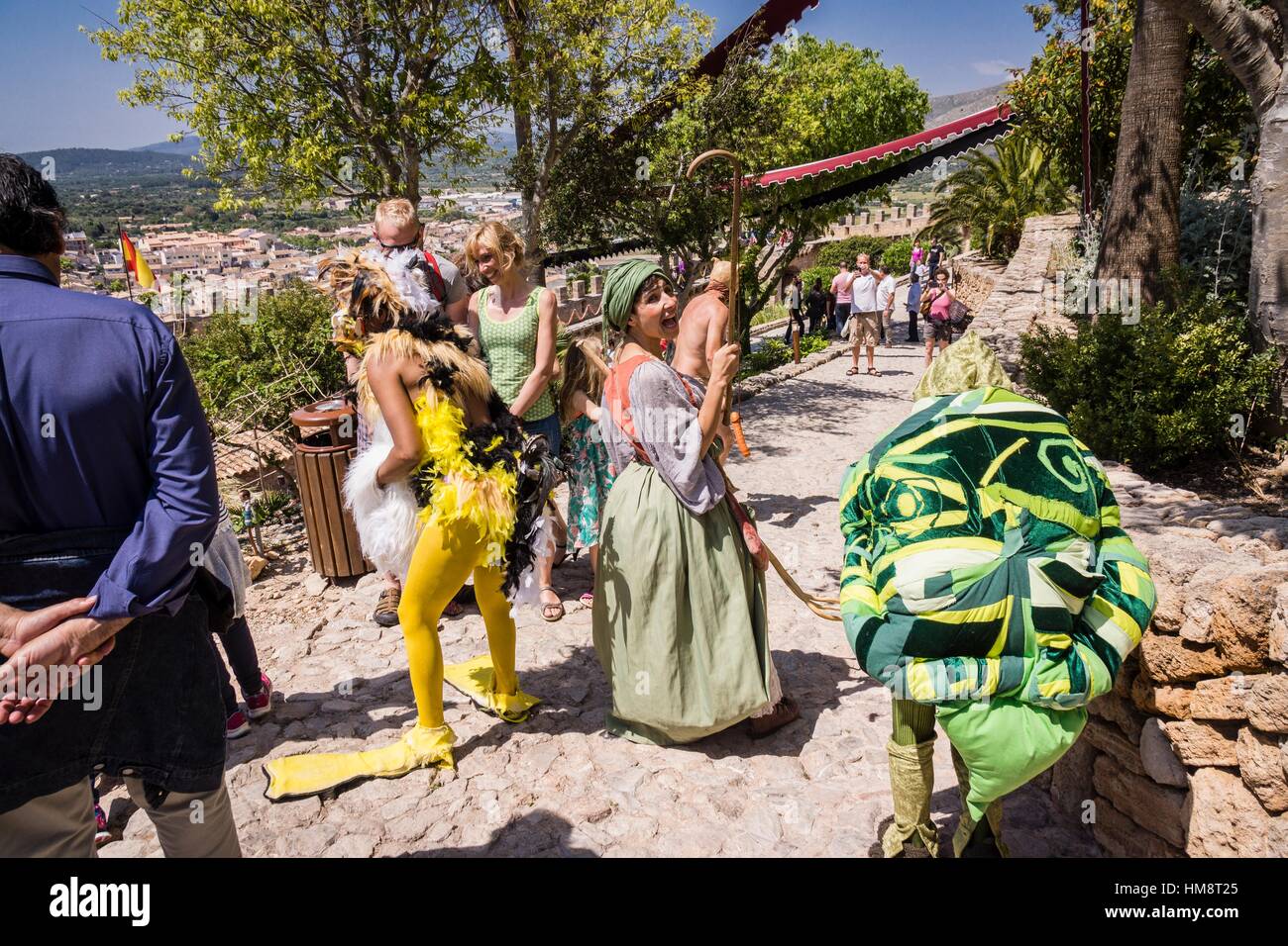 jesters performing a passacaglia, Capdepera Medieval Fair, Mercat ...