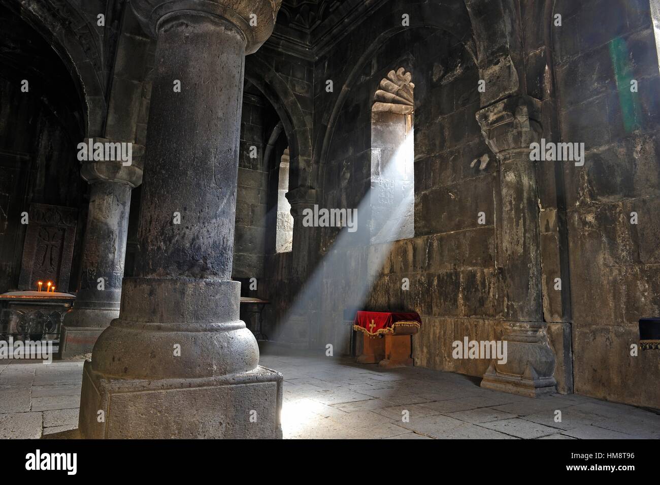 Gavit (narthex) of the main church of Geghard monastery, UNESCO World ...