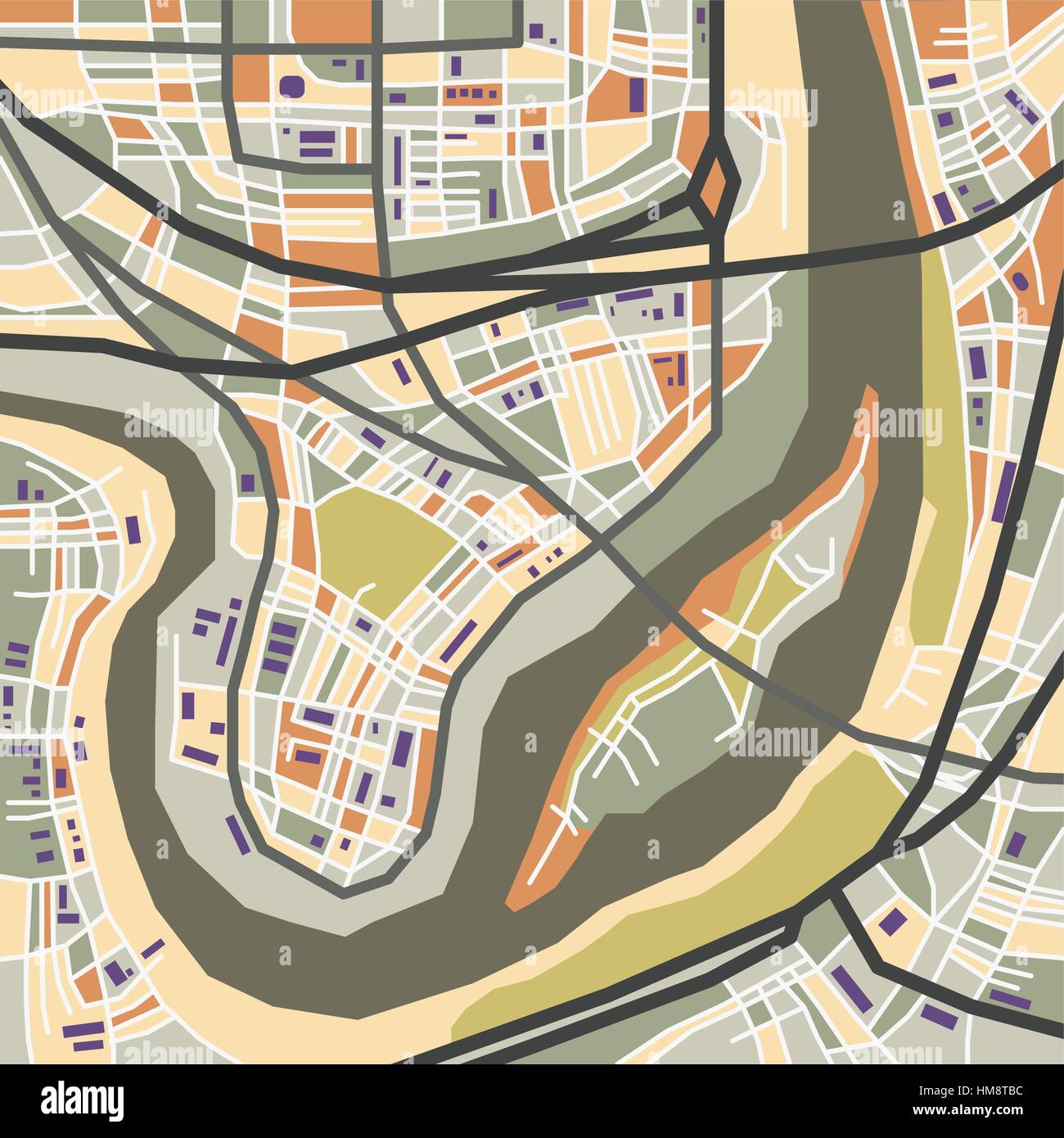 Modern city map Stock Vector Images - Alamy