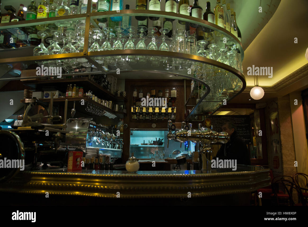 Interior of a Parisian bar in paris France Stock Photo - Alamy