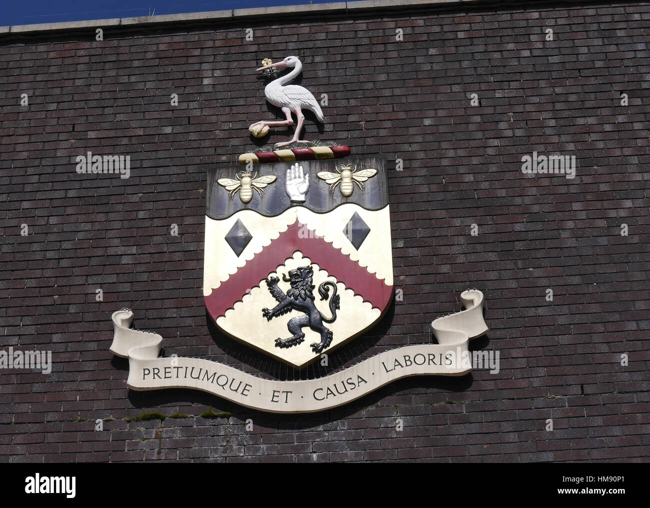 The Coat of Arms of the Town of Burnley in Lancashire, the bees ...