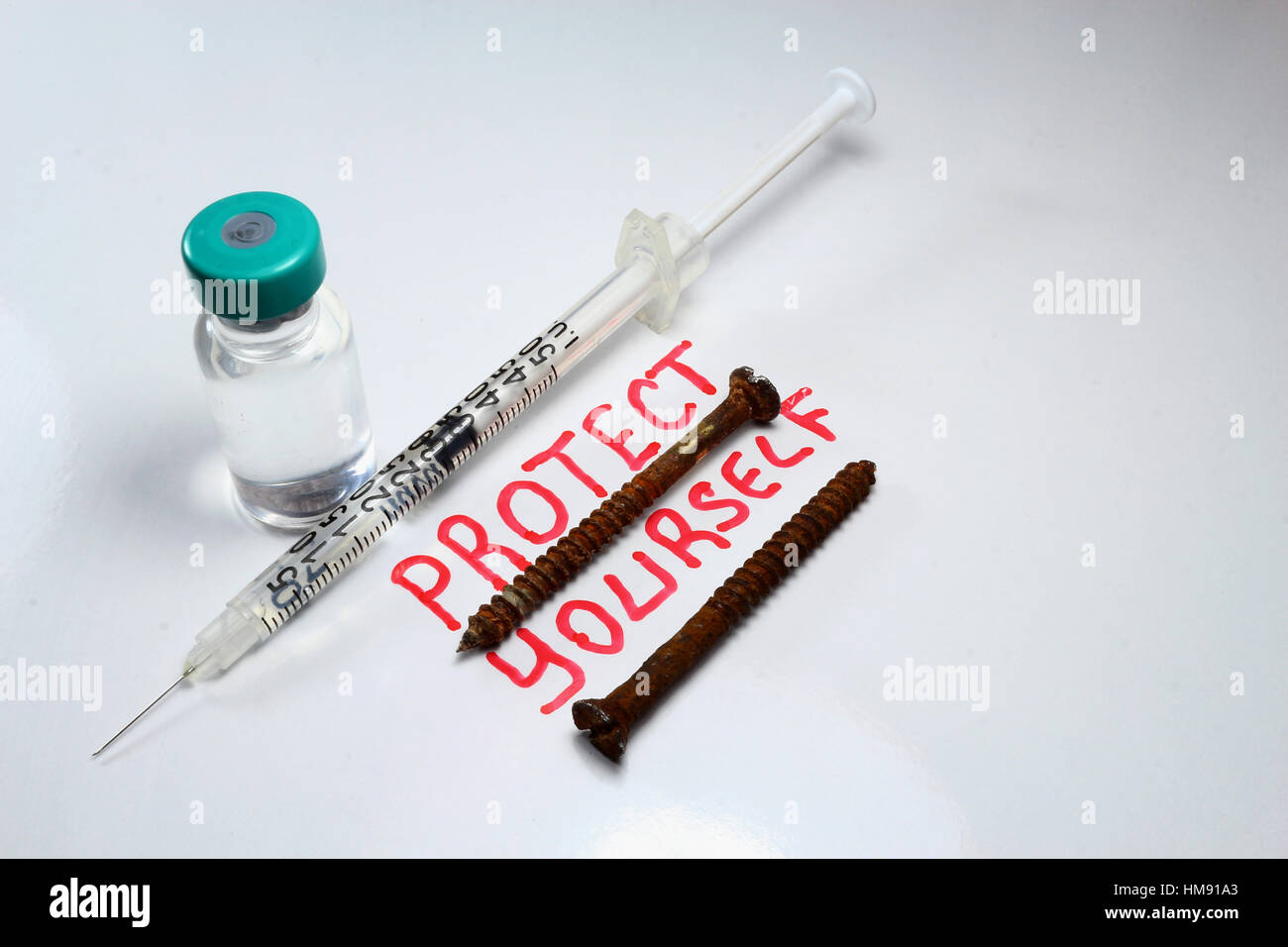 AIDS and HIV. Protect yourself. Because They are dangerous Stock Photo ...