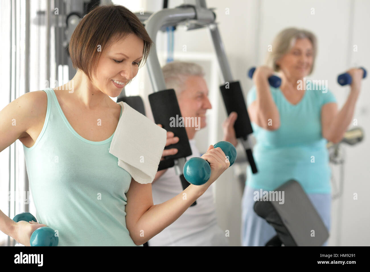 family doing exercises Stock Photo - Alamy